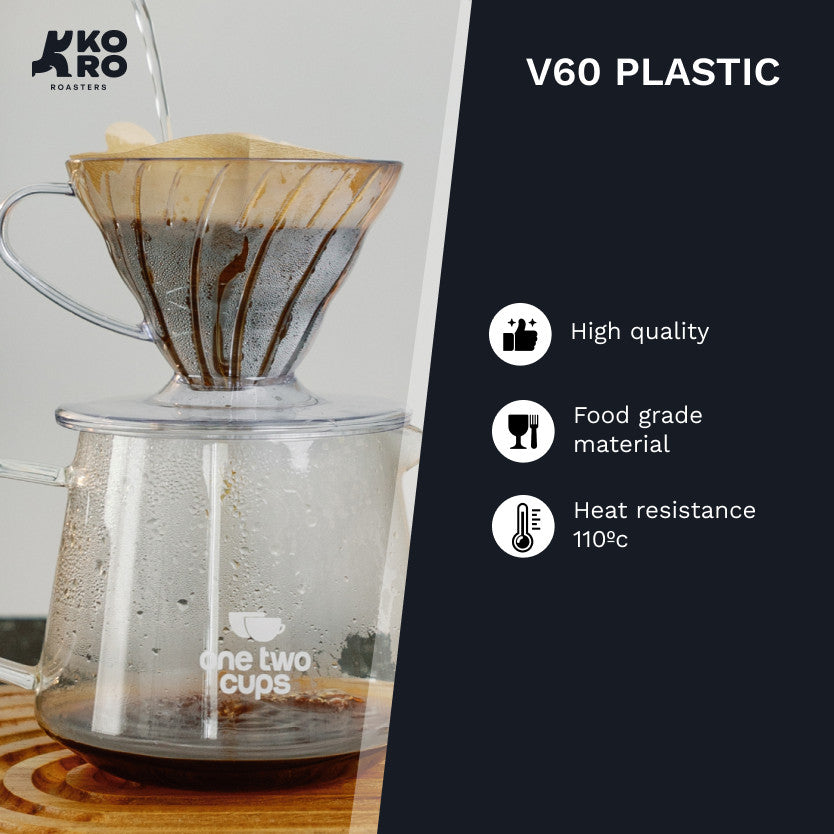 One Two Cups Dripper Kopi V60 Plastik Besar 2-4 cups by Koro Roasters